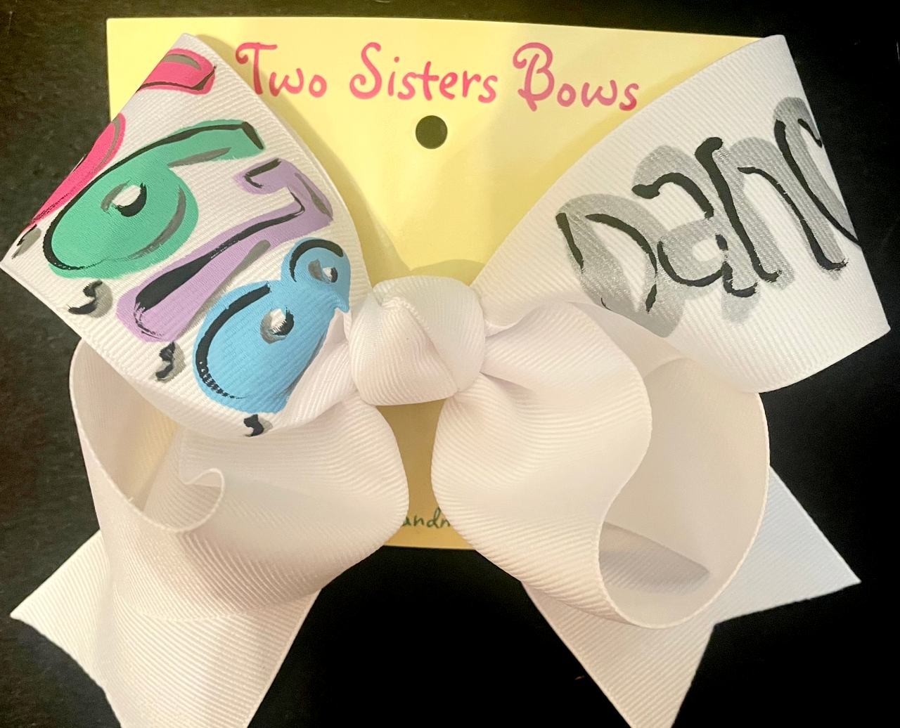 Hand Painted Dance Ballet Hair Bow | Two Sisters Bows