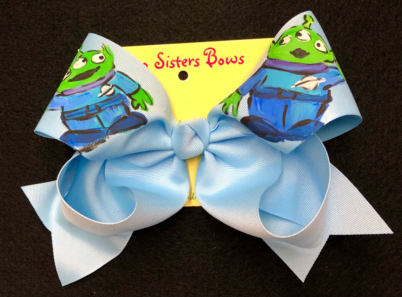 Hand Painted Aliens Bow | Two Sisters Bows