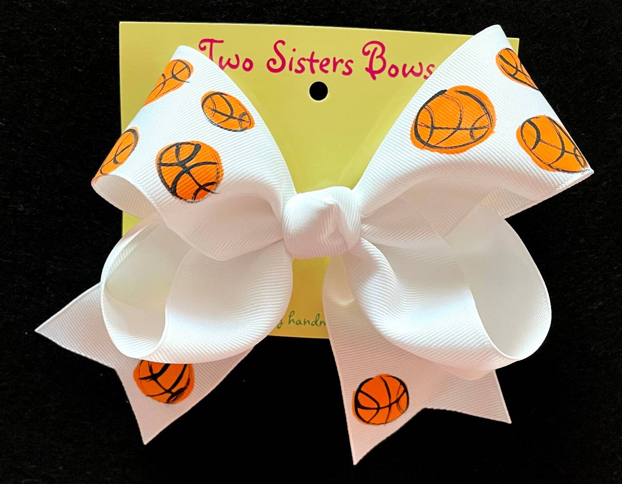 Painted Basketball Hair Bow | Two Sisters Bows