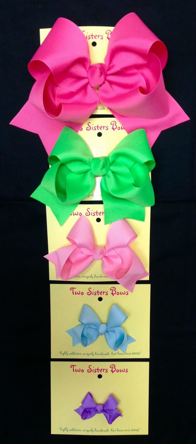 Hair Bow Information - Measurements - Sizes | Two Sisters Bows